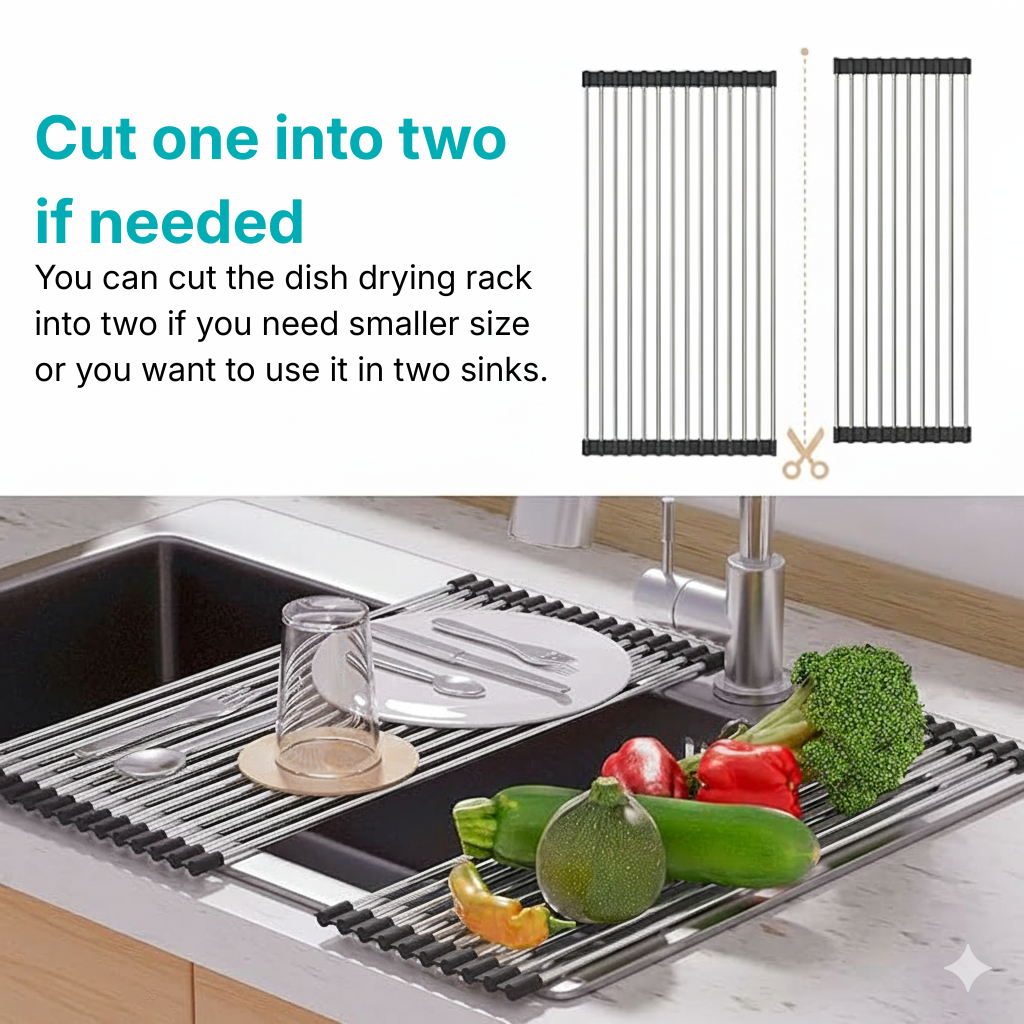 Multi-Purpose Roll-Up Stainless Steel Sink Rack – SHOPYFRONT